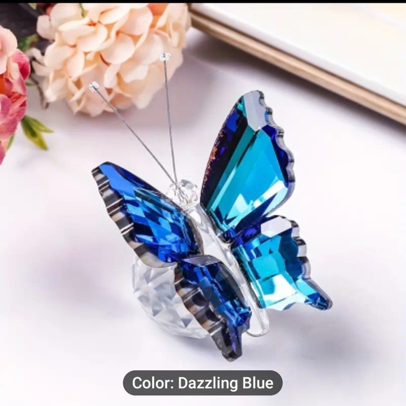 None | Accents | New Dazzling Blue Crystal Butterfly Figurine | Poshmark